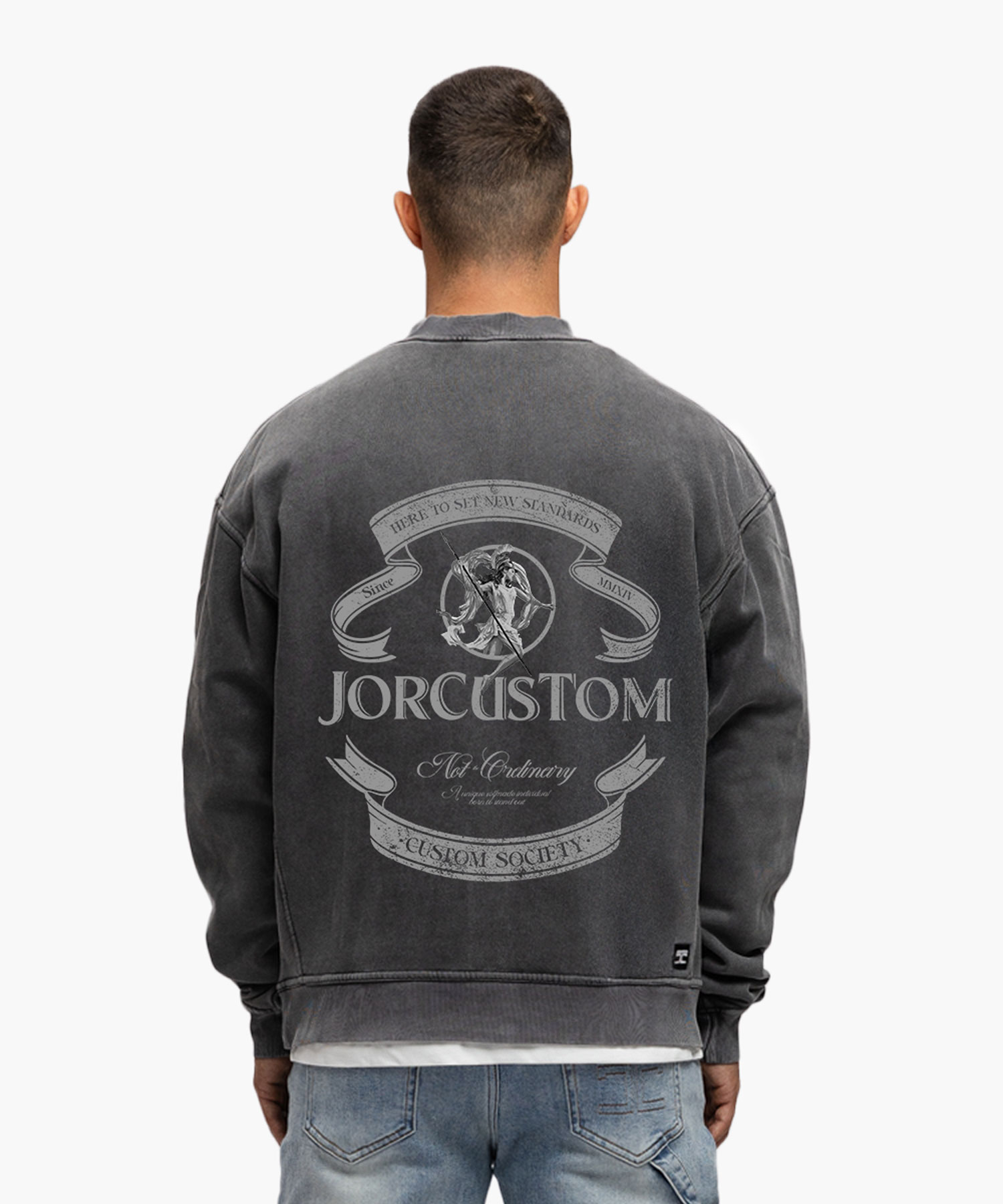 JORCUSTOM - Ribbon Fleece Sweater AcidGrey