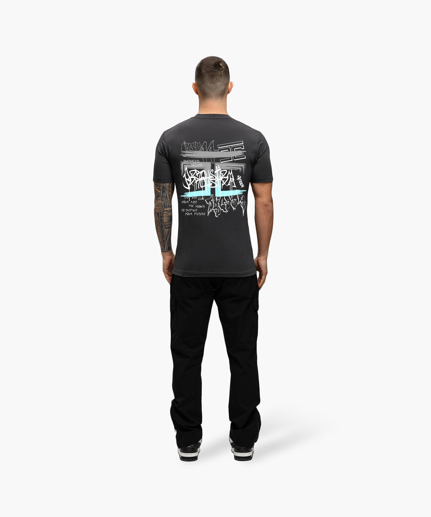 JORCUSTOM - Graffiti Slim Fit T-Shirt DarkGrey